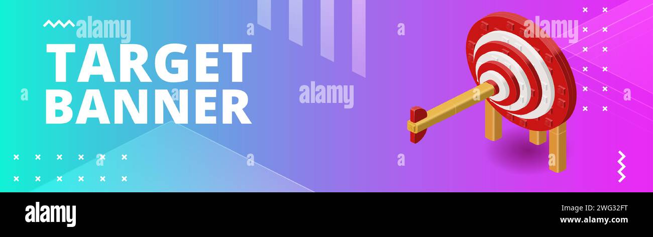 Banner with target for print and design. Vector illustration Stock ...