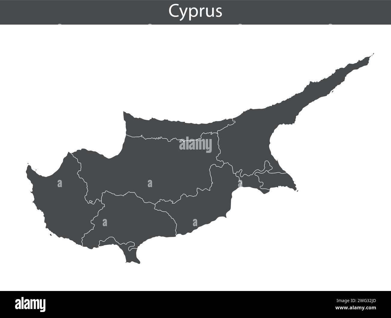 Cyprus map isolated on white background. Vector illustration Stock ...