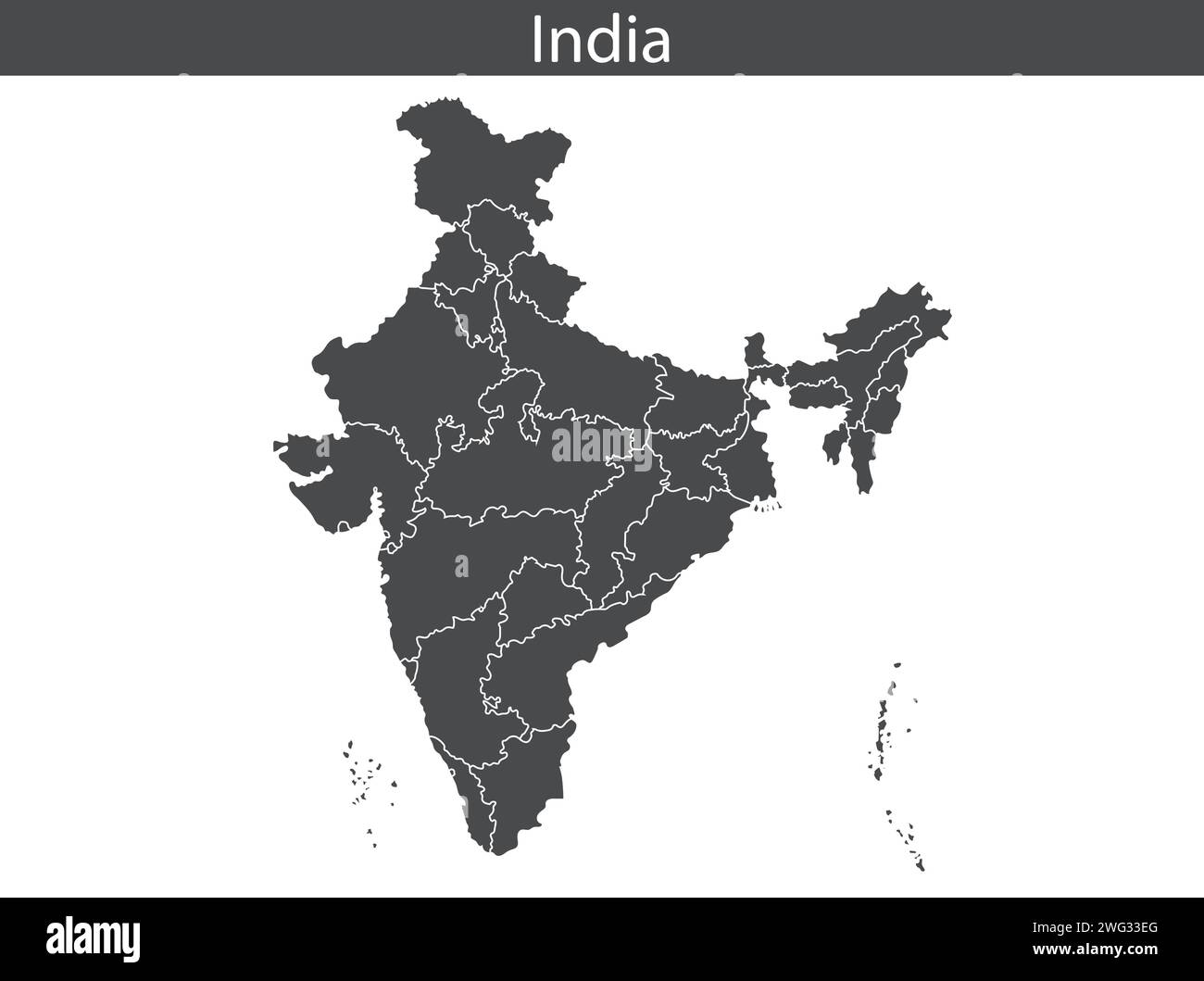 India map isolated on white background. Vector illustration Stock ...