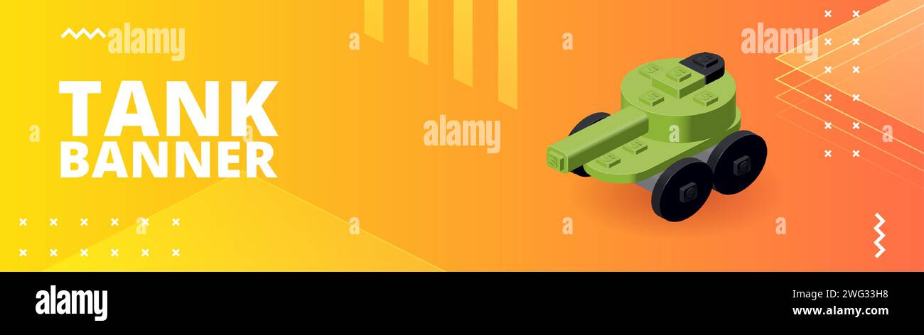Banner with tank for print and design. Vector illustration Stock Vector ...