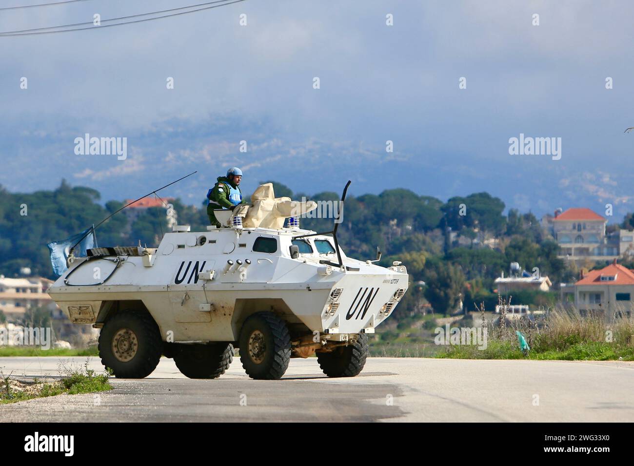 Marjayoun, Lebanon. 2nd Feb, 2024. A peacekeeper of the United Nations ...