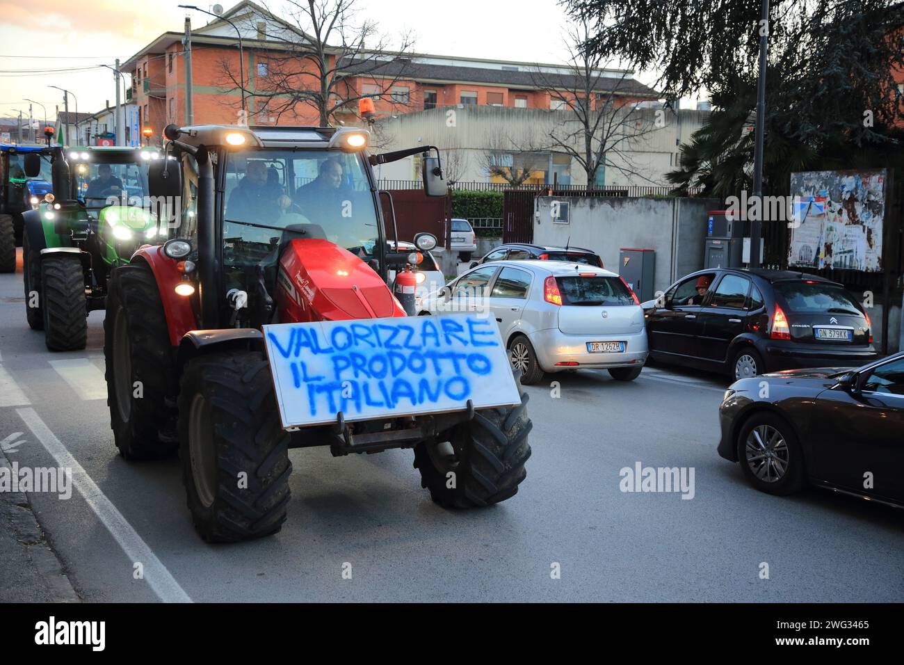 A group of farmers protest against the agricultural policies of the ...