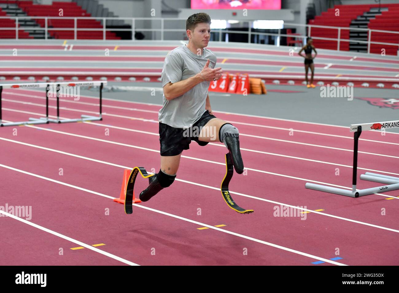 Paralympian sprinter Hunter Woodall, works out at the Randal Tyson ...