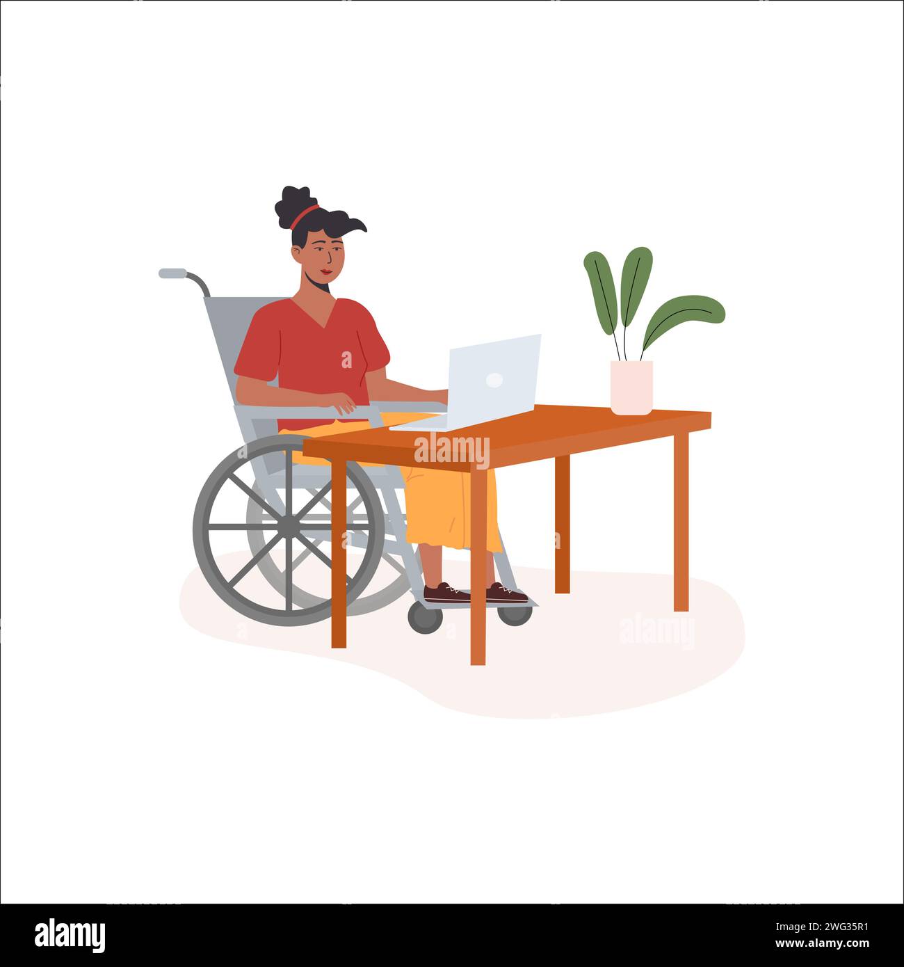 Asian businesswoman working computer in Stock Vector Images - Alamy