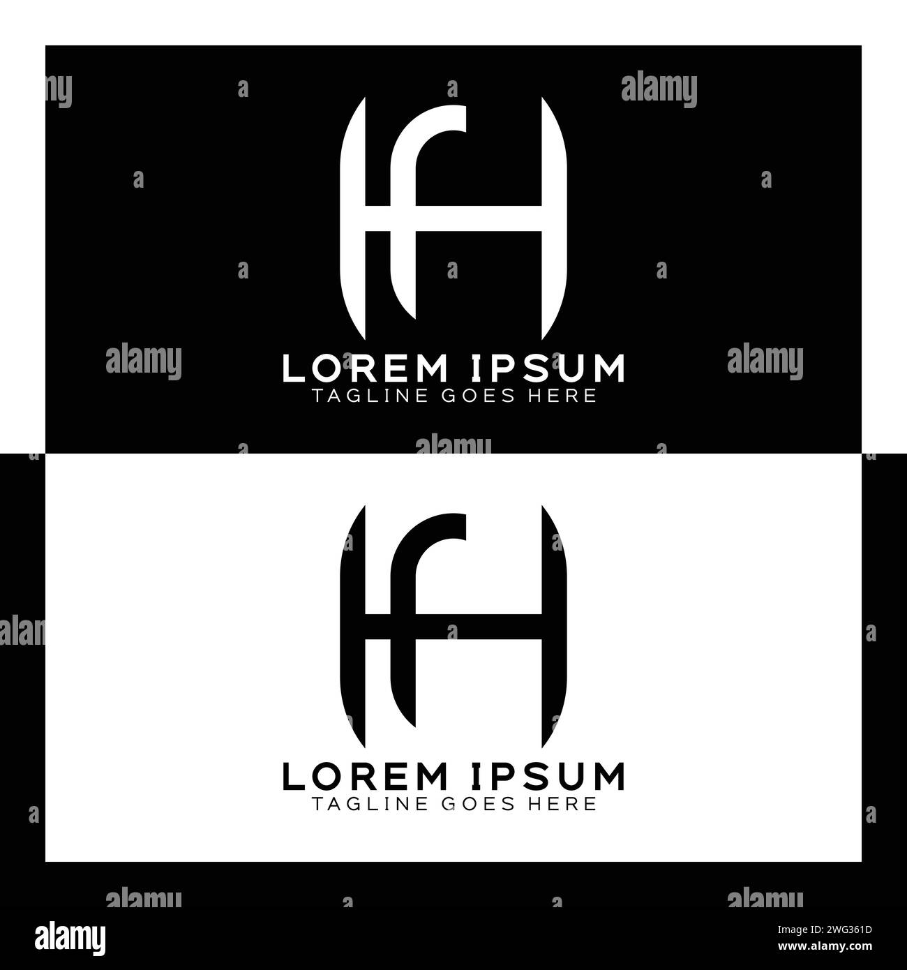 Hf logo design hi-res stock photography and images - Alamy