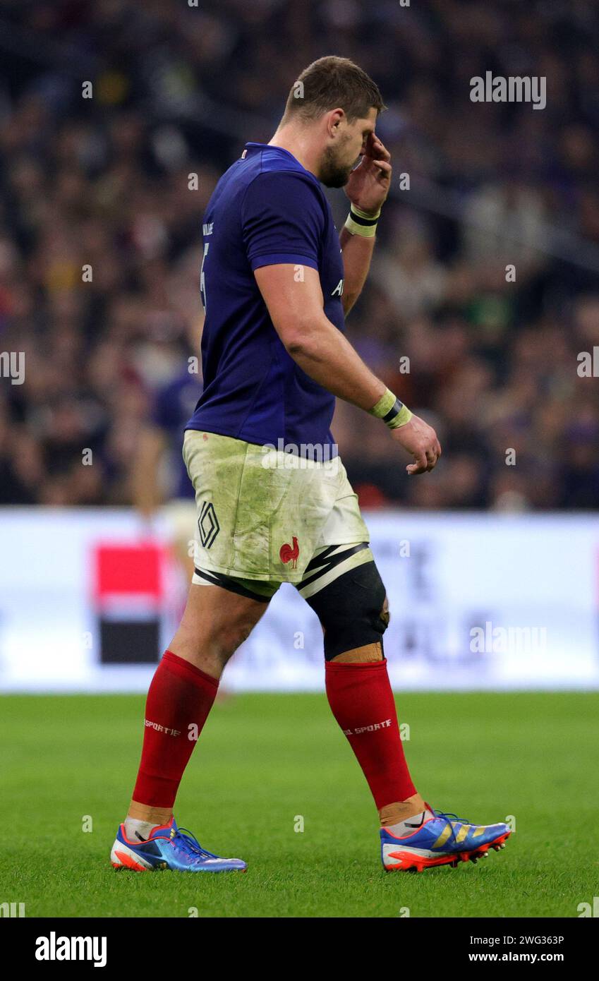 Marseille, France. 2nd February, 2024. France's Paul Willemse reacts ...