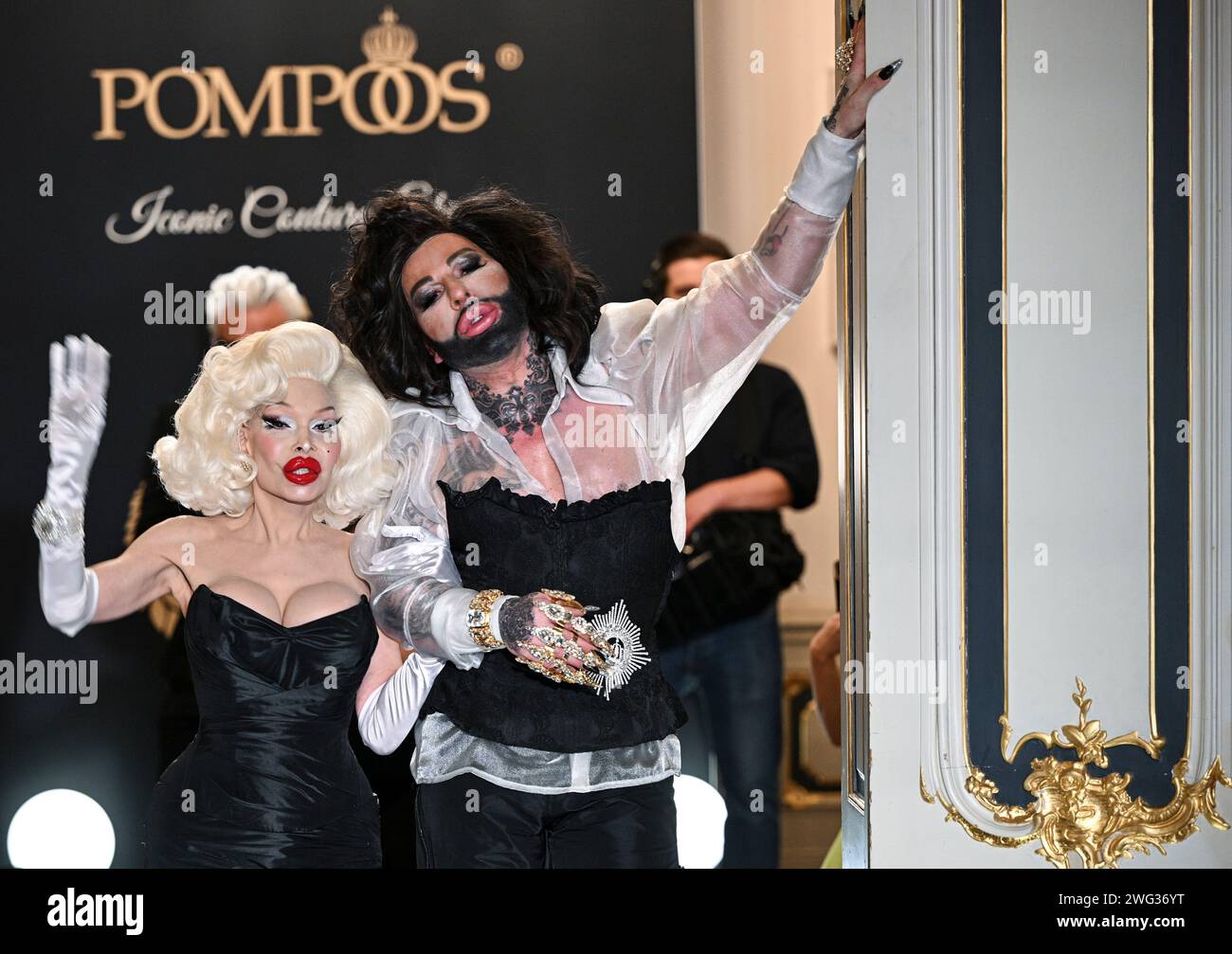 Berlin, Germany. 02nd Feb, 2024. Designer Harald Glööckler and model ...