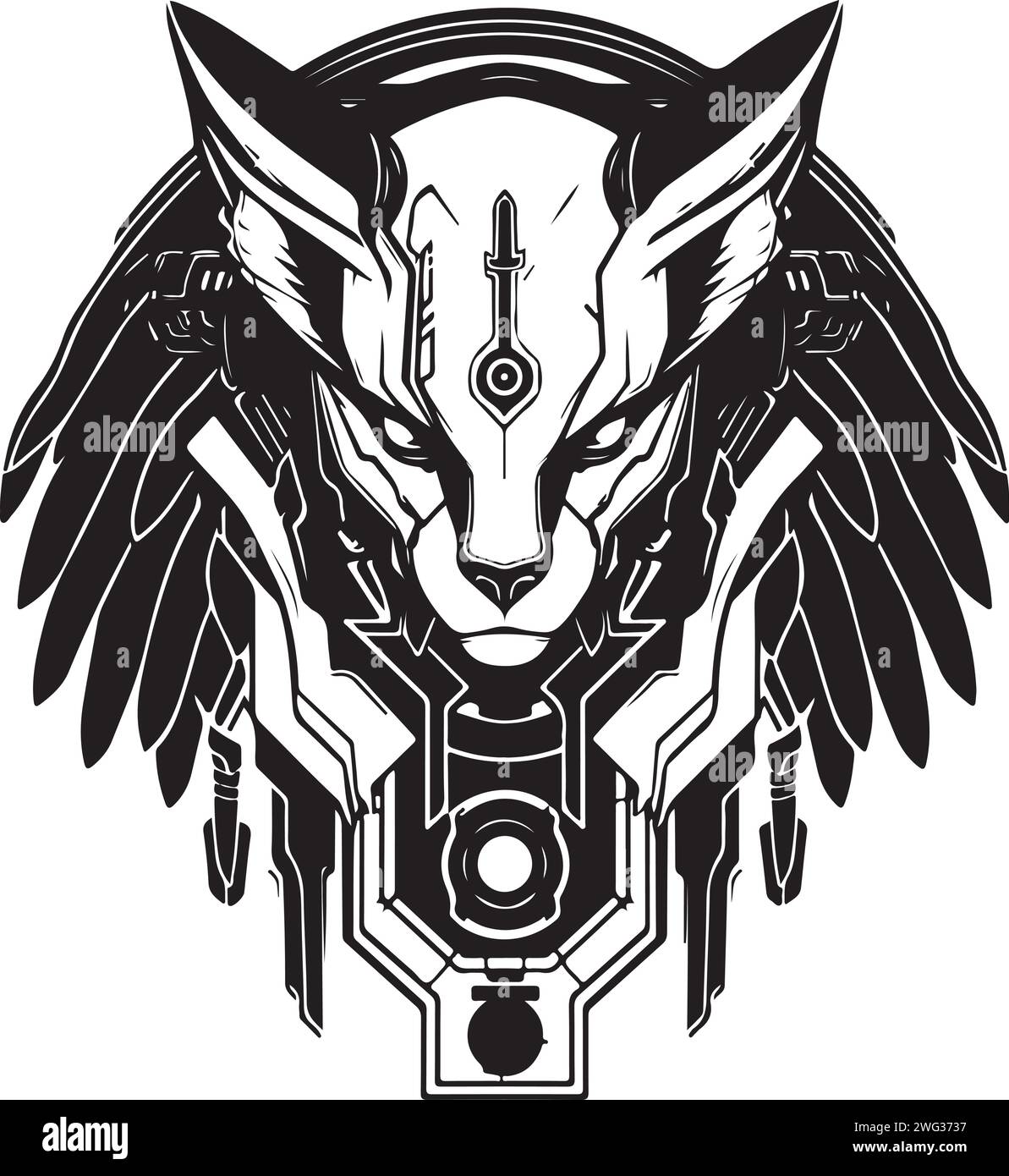 Modern strict logo template of abstract cat or sphinx head. Vector ...