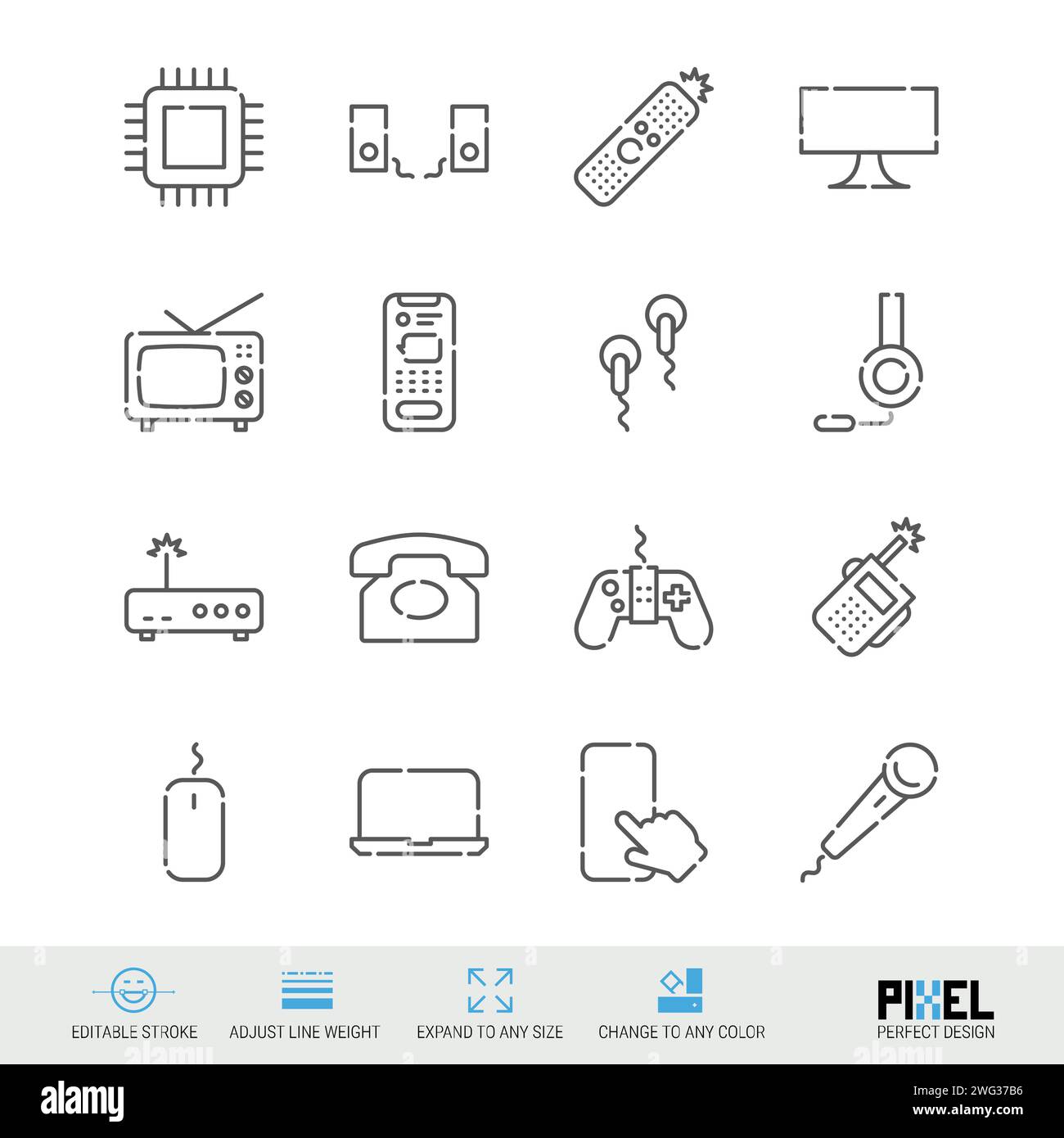Electronic music pixel perfect Stock Vector Images - Alamy