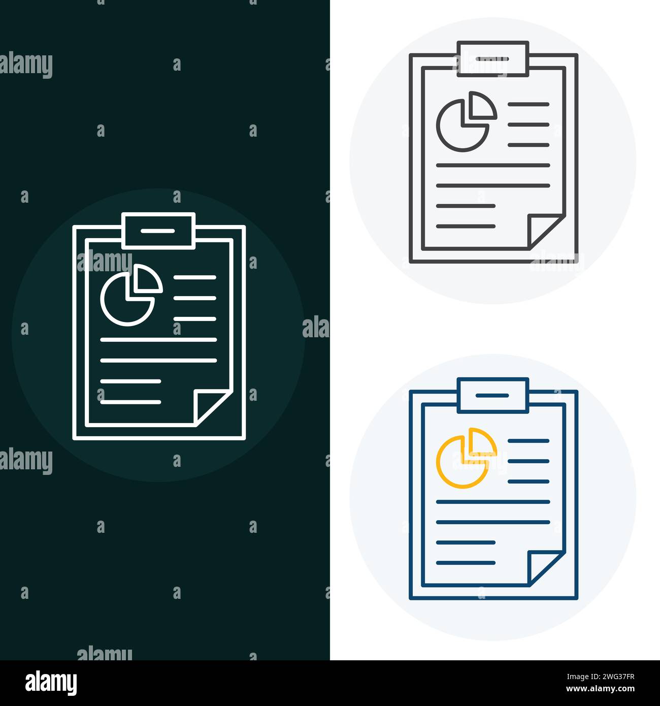 Report, Analysis Vector Illustration Icon Design Stock Vector Image ...