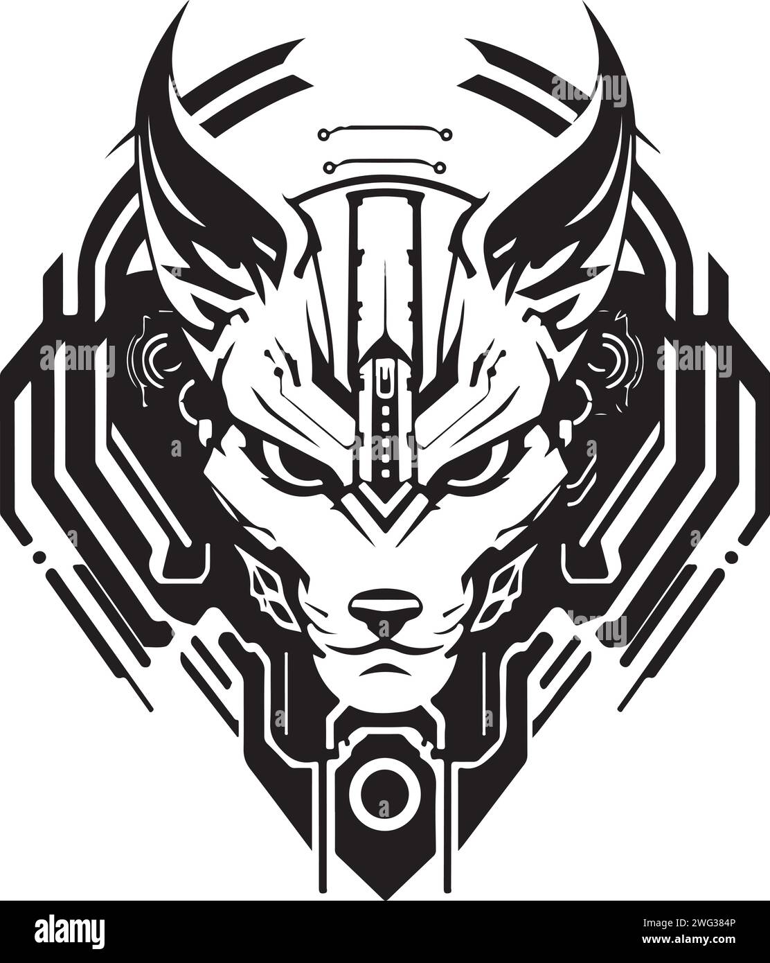 Modern strict logo template of abstract cat or sphinx head. Vector ...