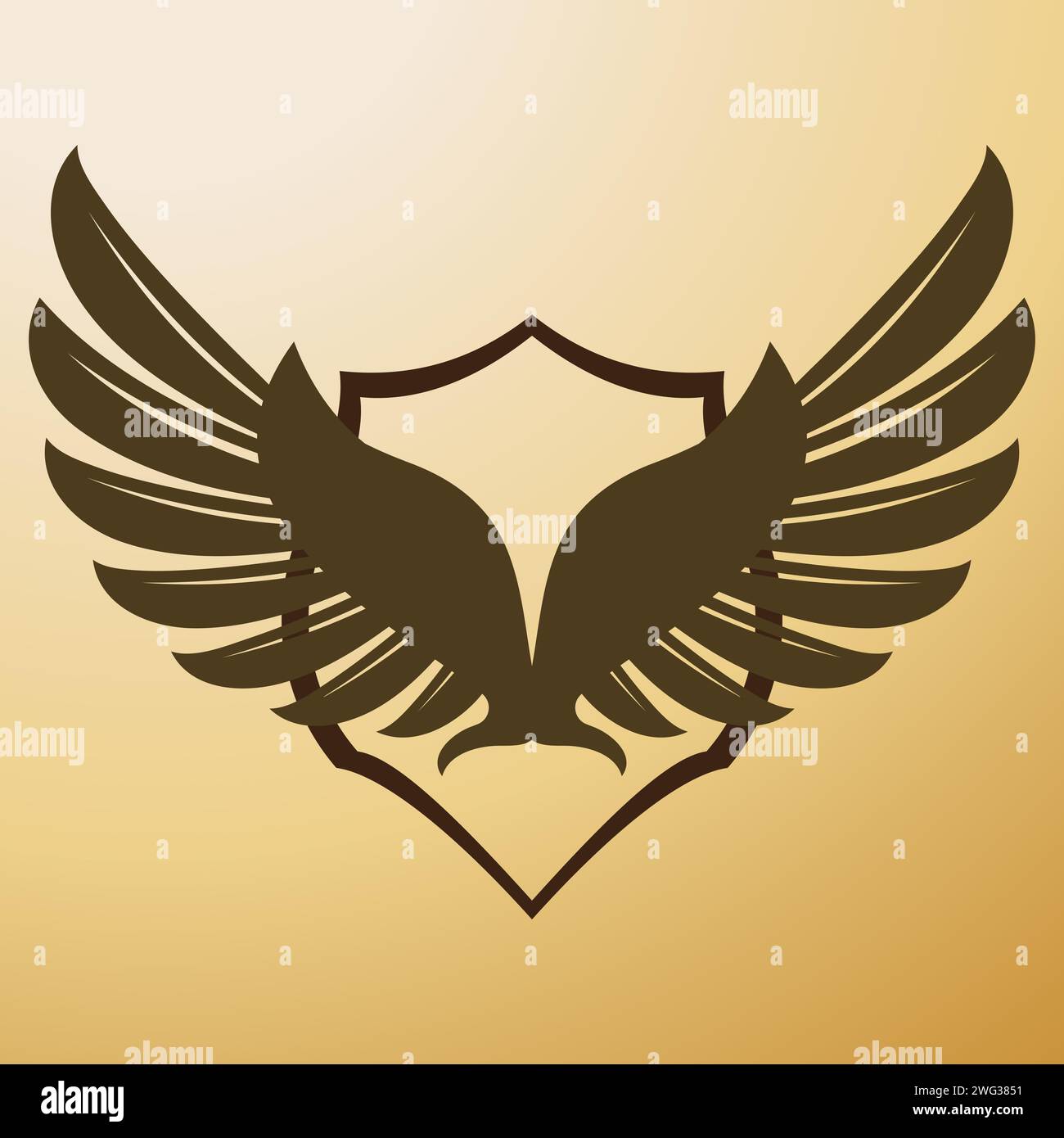 Bird wing shield vector logo illustration Stock Vector Image & Art - Alamy