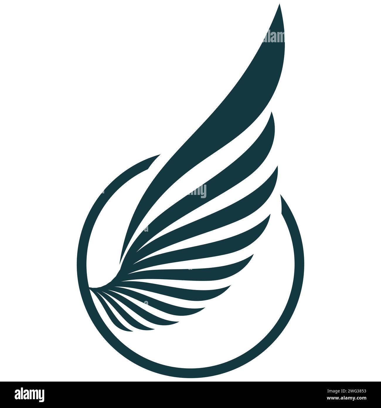 Vector logo illustration of bird wings in a circle Stock Vector Image ...