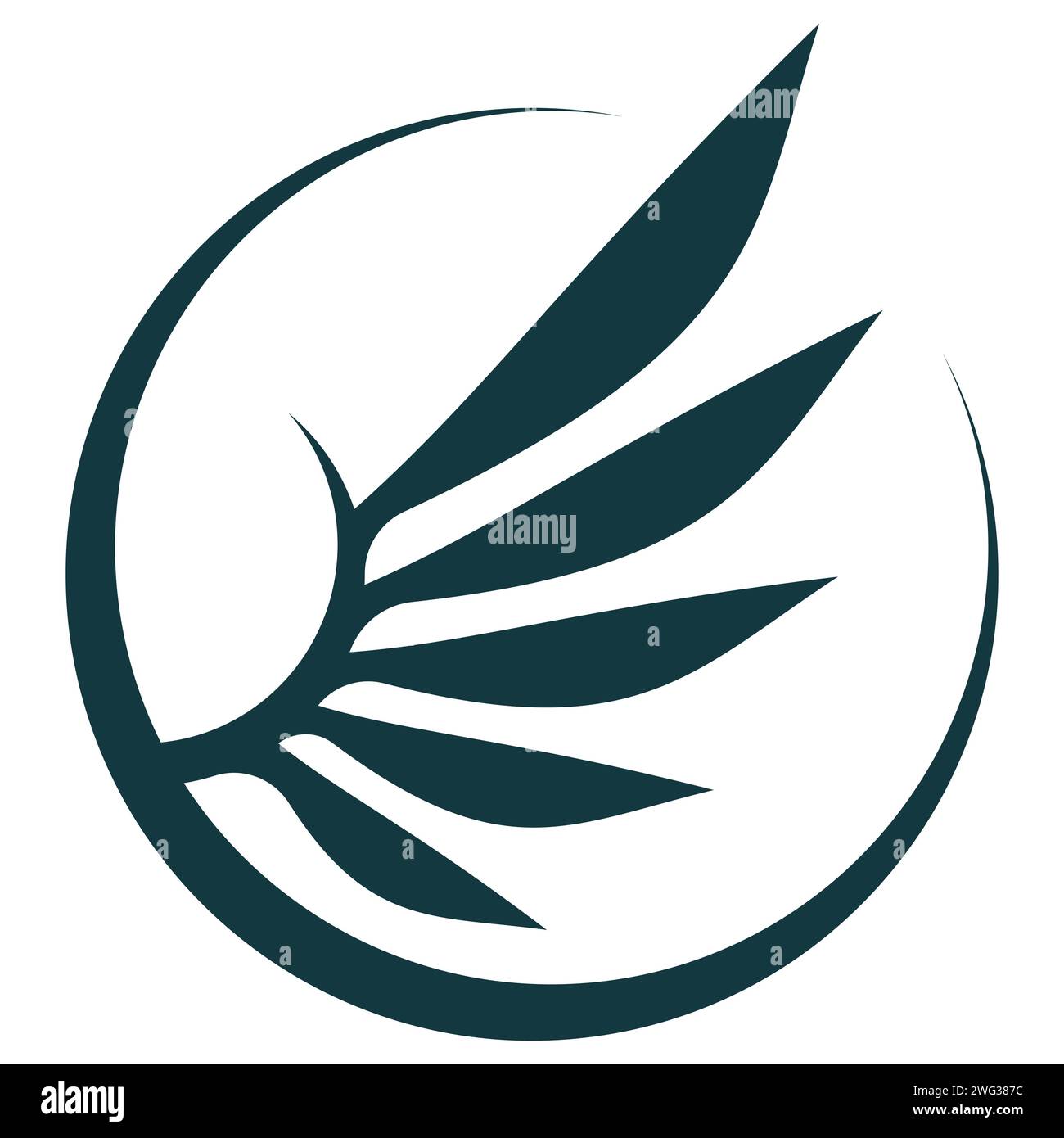 Vector logo illustration of bird wings in a circle Stock Vector Image ...