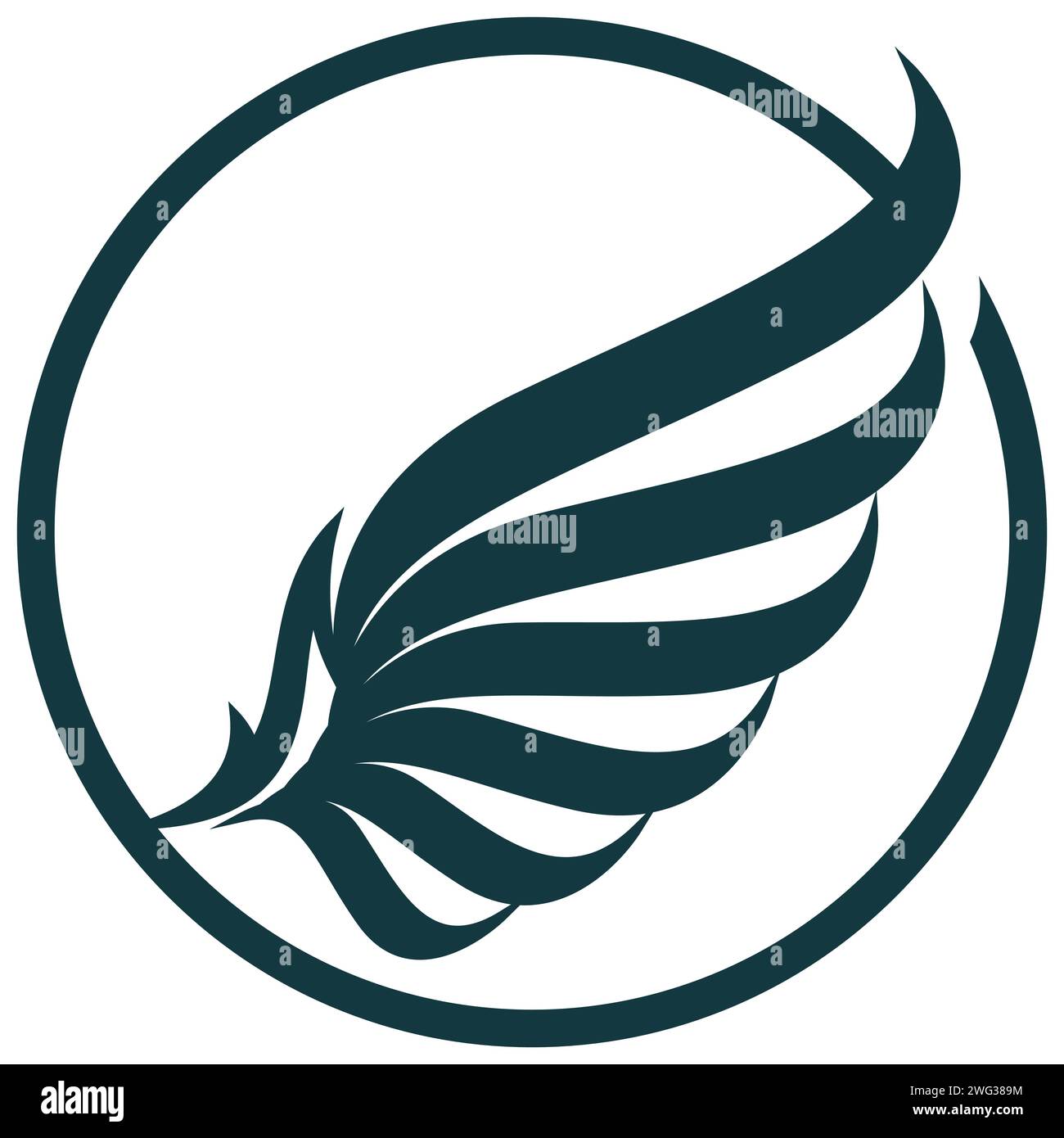 Vector logo illustration of bird wings in a circle Stock Vector Image ...