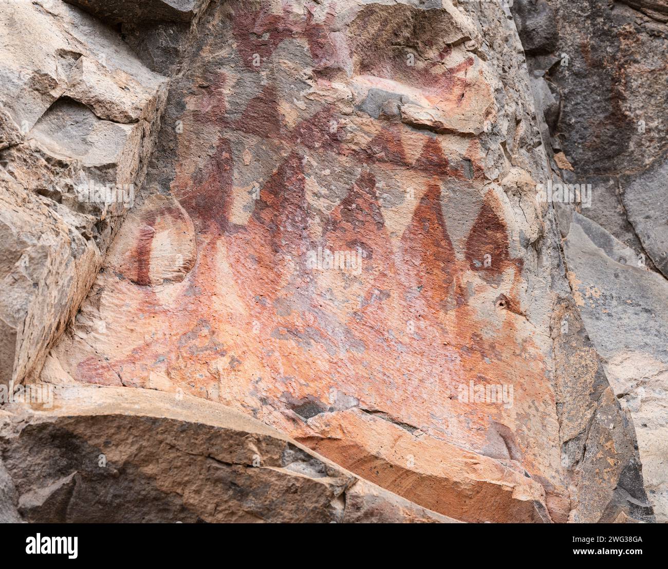 Rock art at Gila Cliff Dwellings National Monument in New Mexico Stock ...