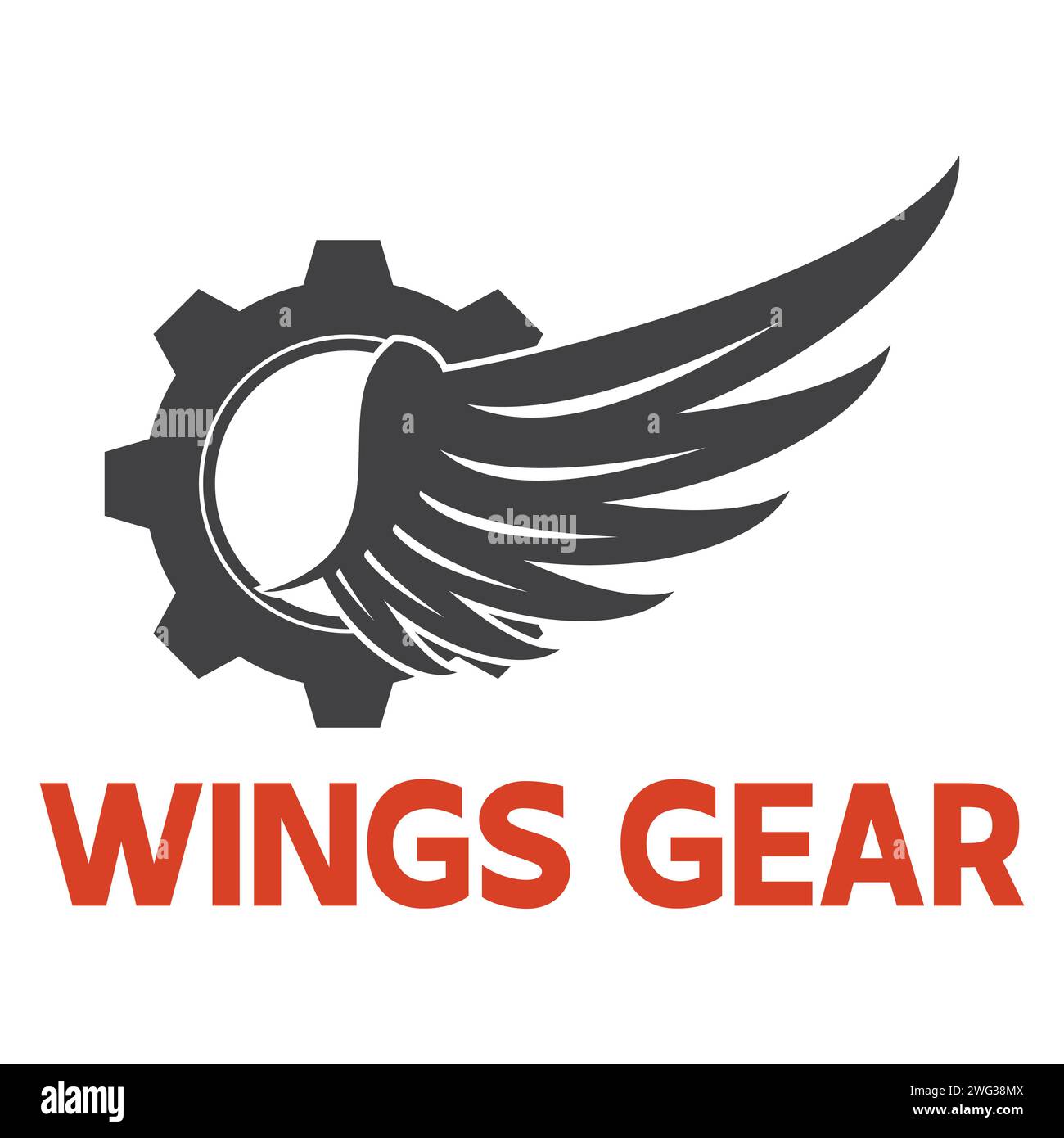 Vector logo illustration of bird wings in gear Stock Vector Image & Art ...