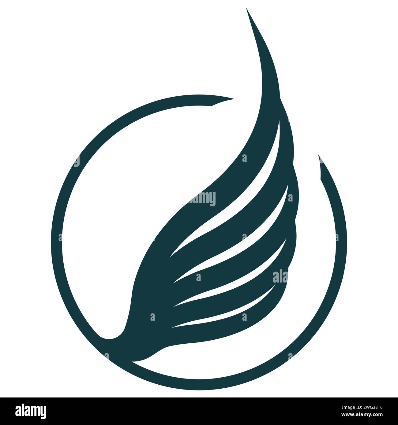Vector logo illustration of bird wings in a circle Stock Vector Image ...