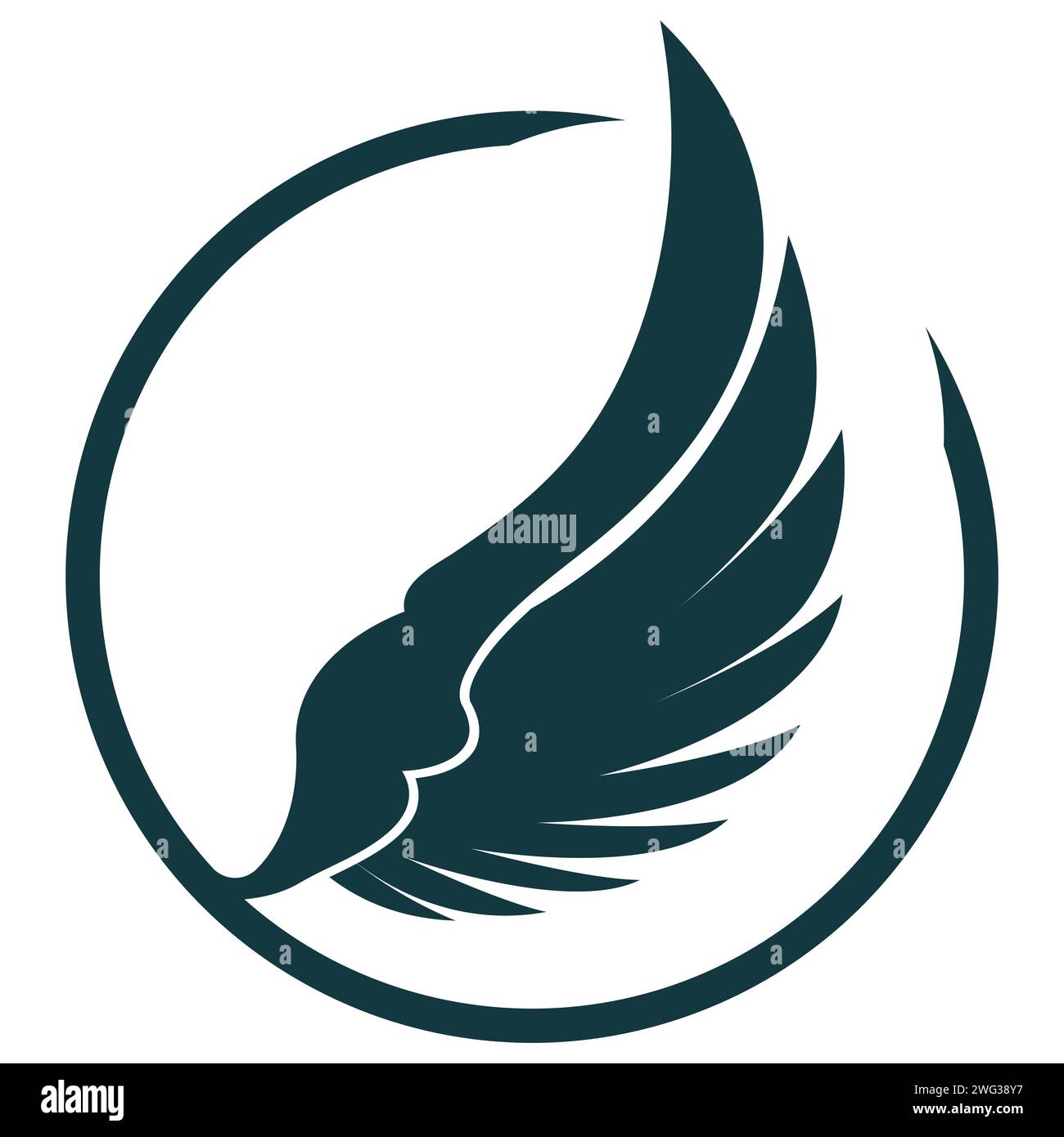 Vector logo illustration of bird wings in a circle Stock Vector Image ...