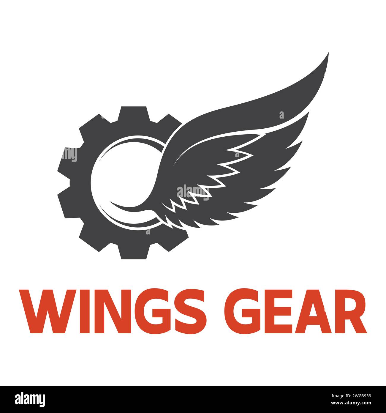 Vector logo illustration of bird wings in gear Stock Vector Image & Art ...