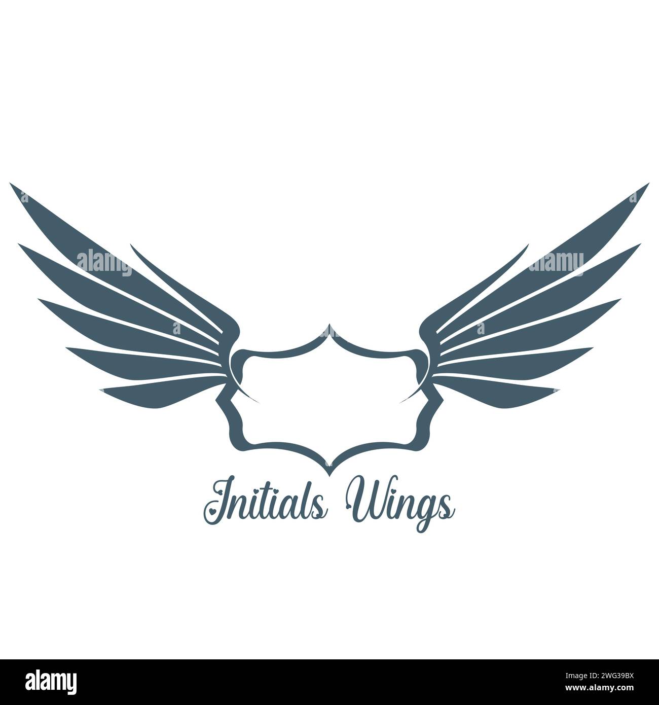 Vector logo illustration of the name initials of bird wings Stock ...