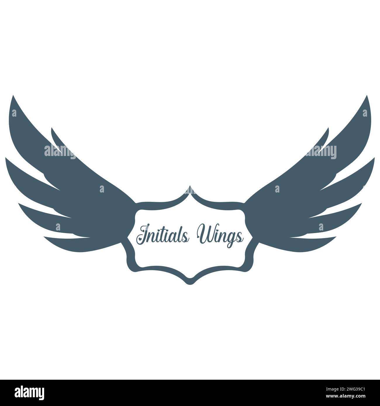 Vector logo illustration of the name initials of bird wings Stock ...
