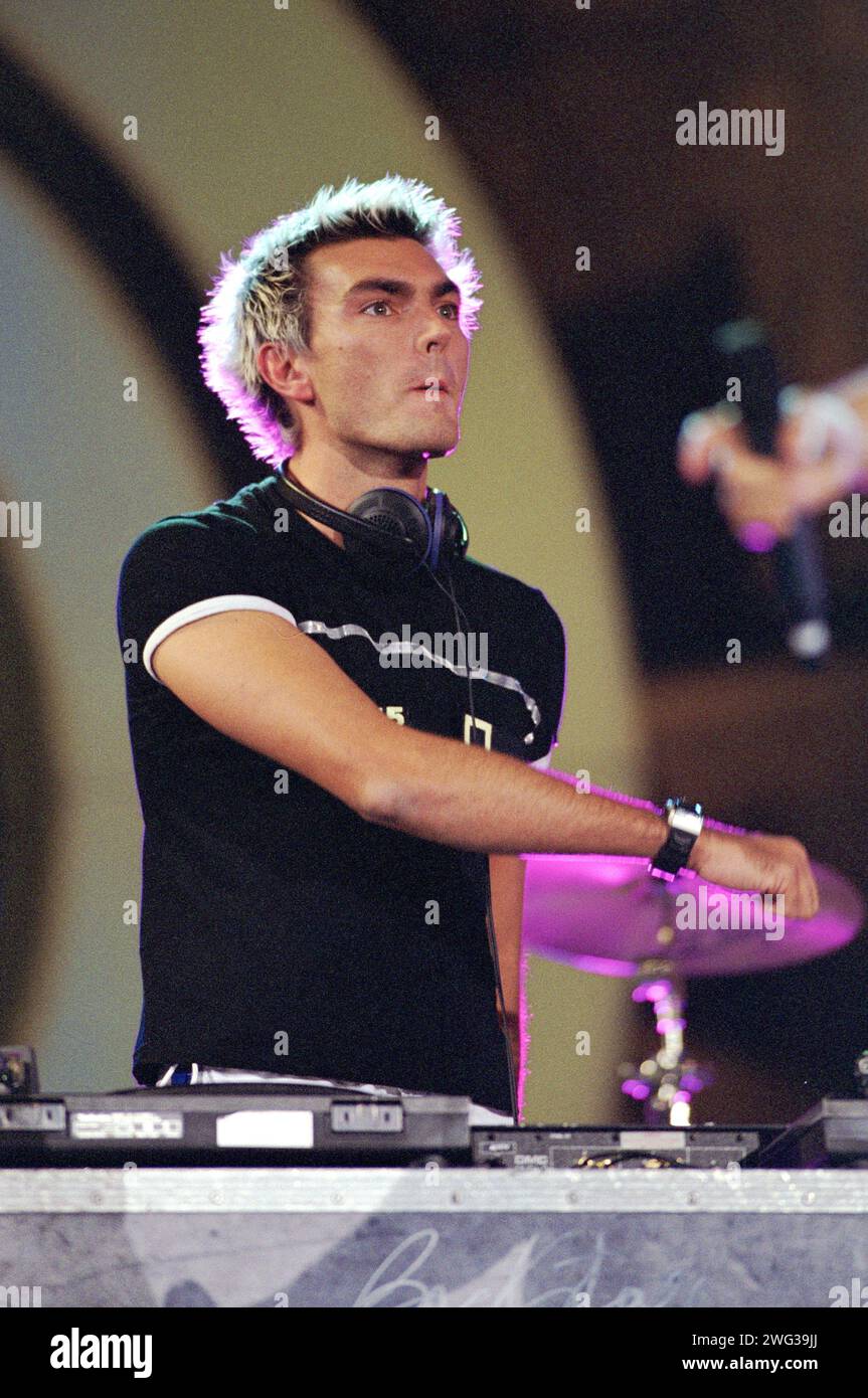 Verona Italy 2000-09-09 : Eiffel 65 live concert, the disc jockey Gabry Ponte (Gabriele Ponte ...