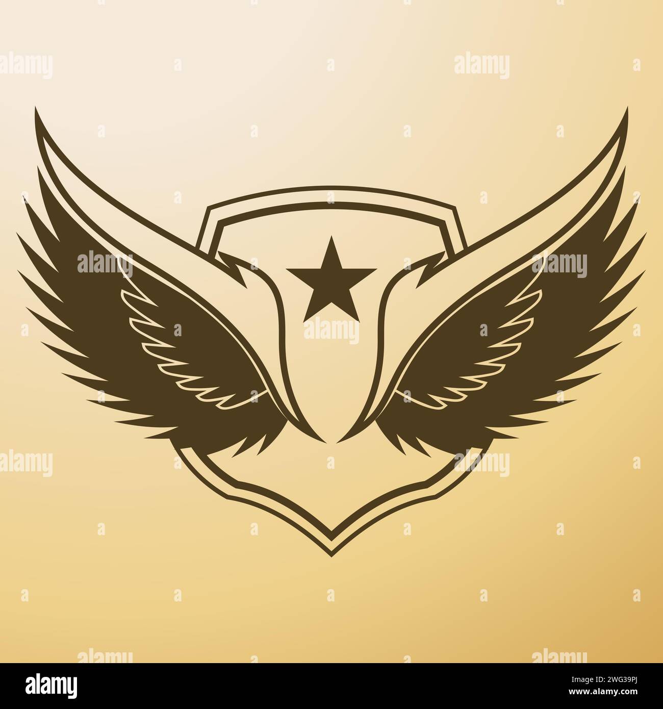 Bird wing shield vector logo illustration Stock Vector Image & Art - Alamy
