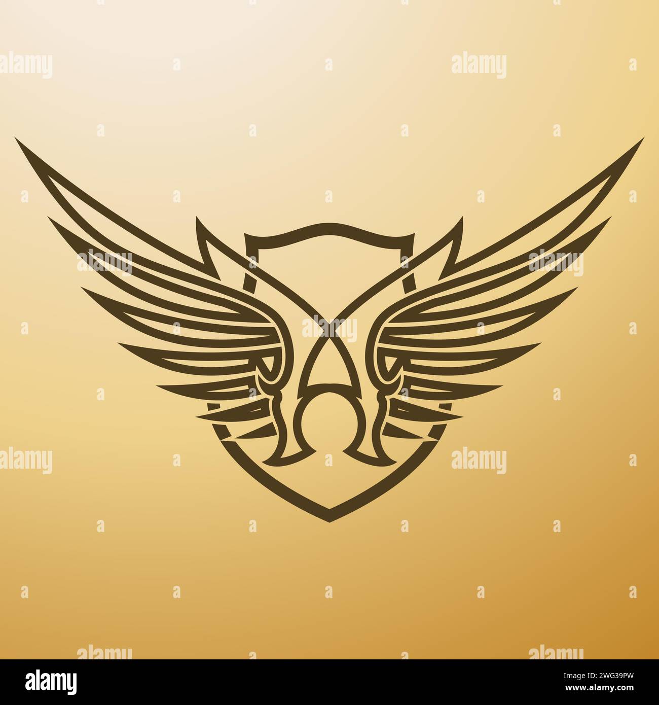 Bird wing shield vector logo illustration Stock Vector Image & Art - Alamy