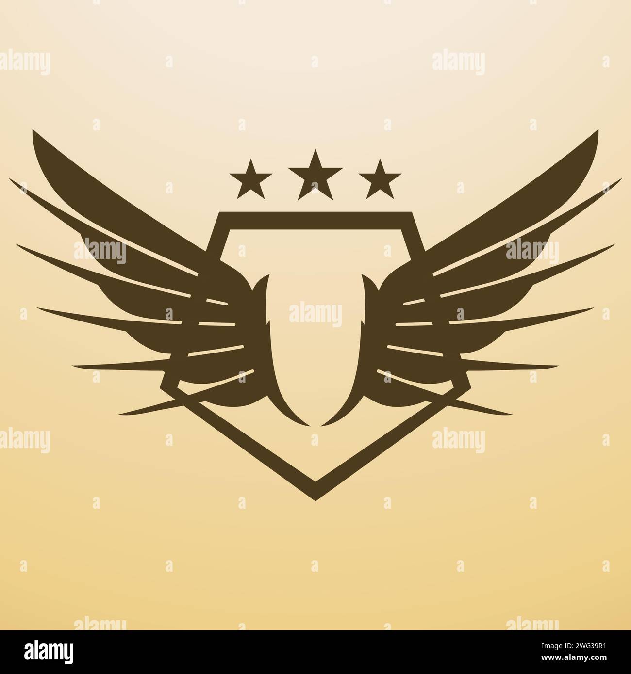 Bird wing shield vector logo illustration Stock Vector Image & Art - Alamy