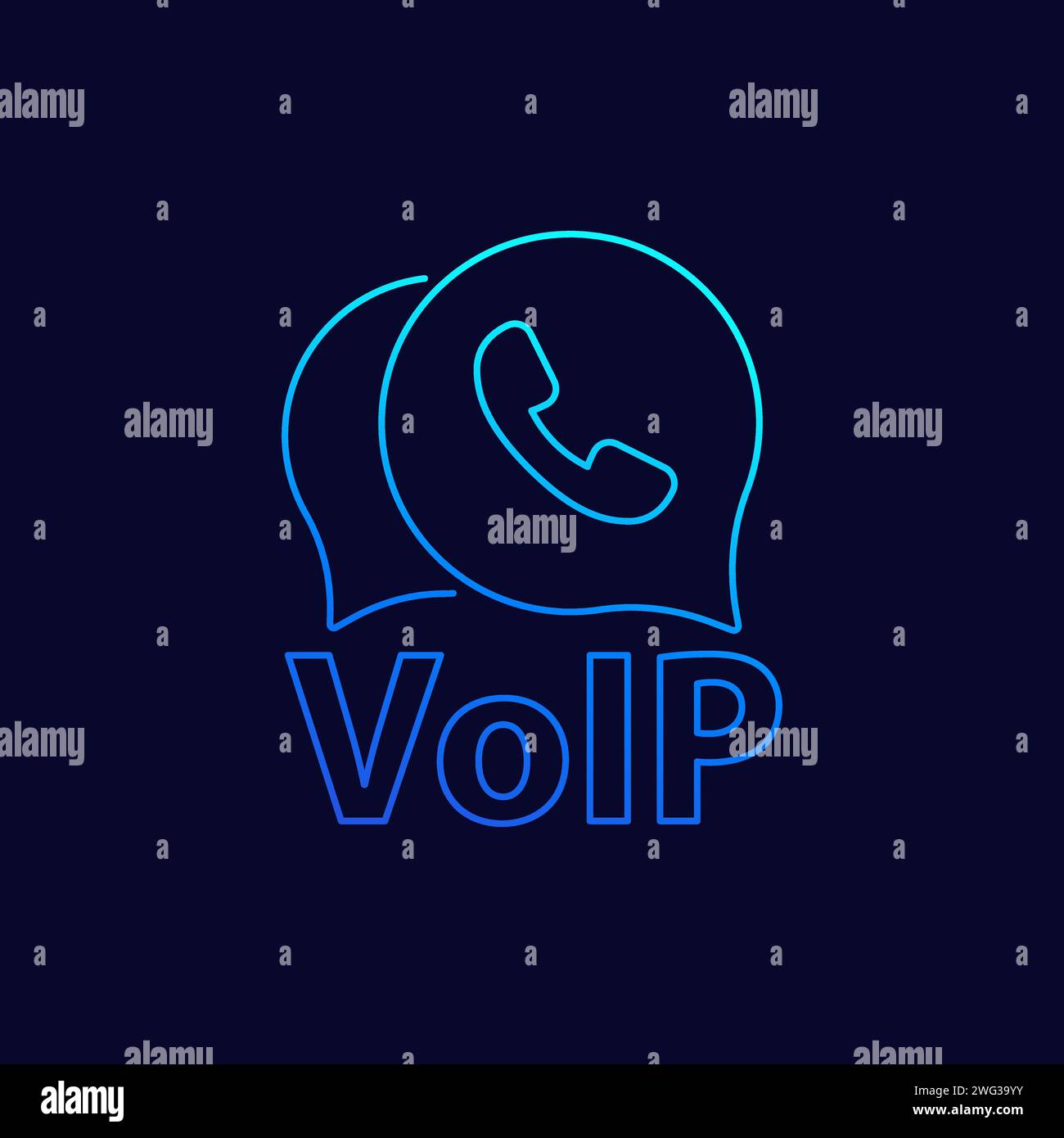Voip telephony thin line icon, vector Stock Vector Image & Art - Alamy