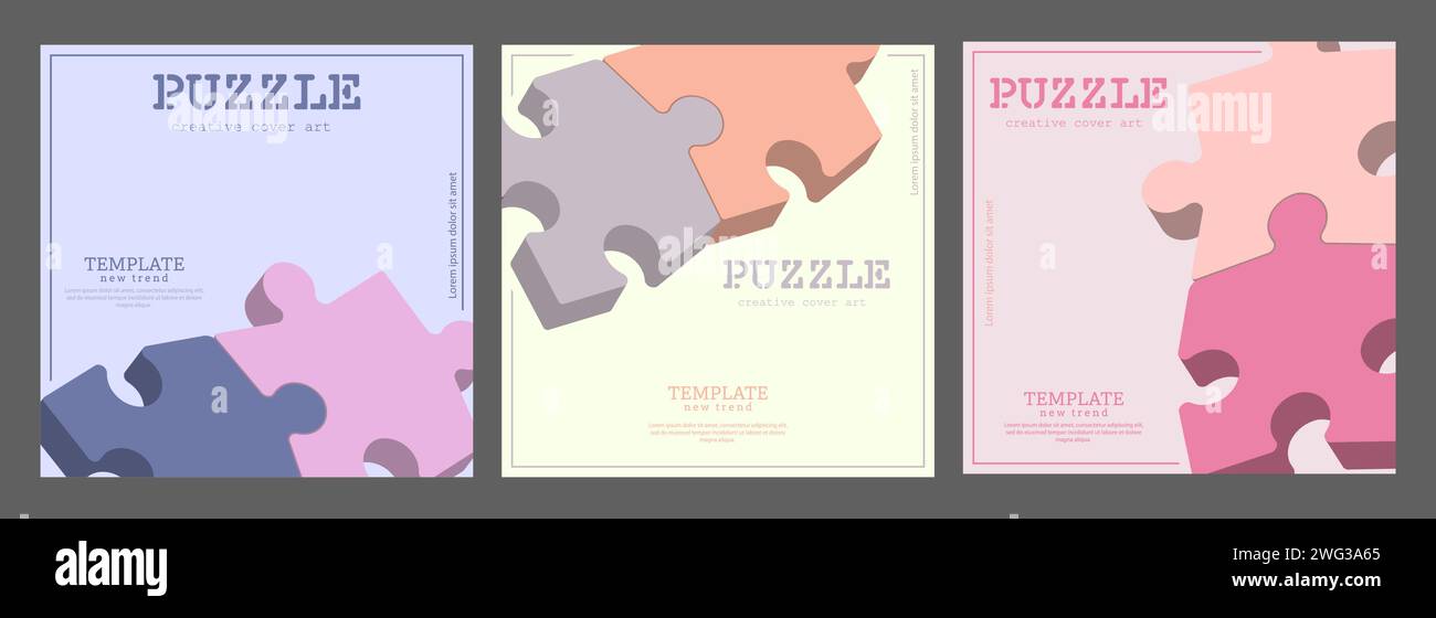 Puzzle. A template for a poster, cover banner, or interior design. A ...