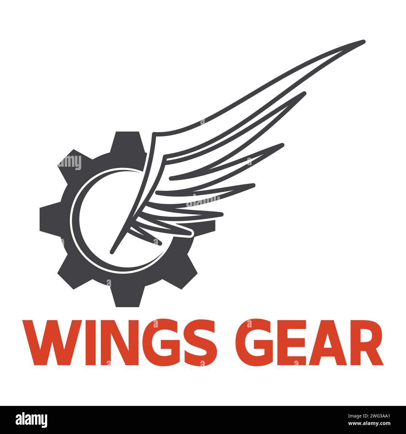 Vector logo illustration of bird wings in gear Stock Vector Image & Art ...