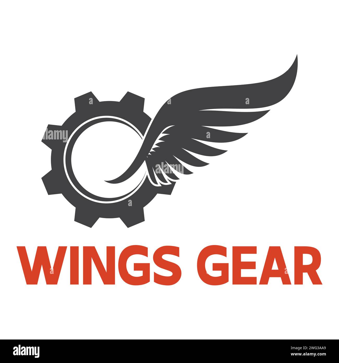 Vector logo illustration of bird wings in gear Stock Vector Image & Art ...