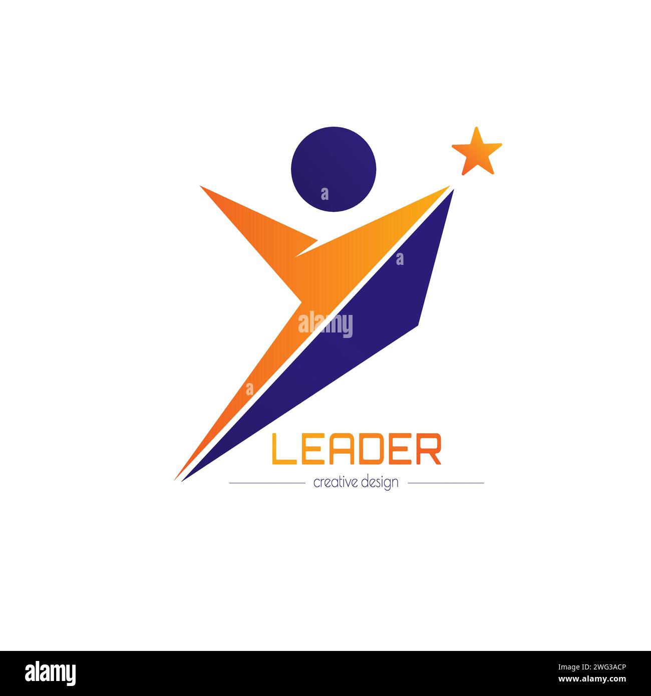 Leader. Template of a logo, sticker, brand or label for a creative idea ...