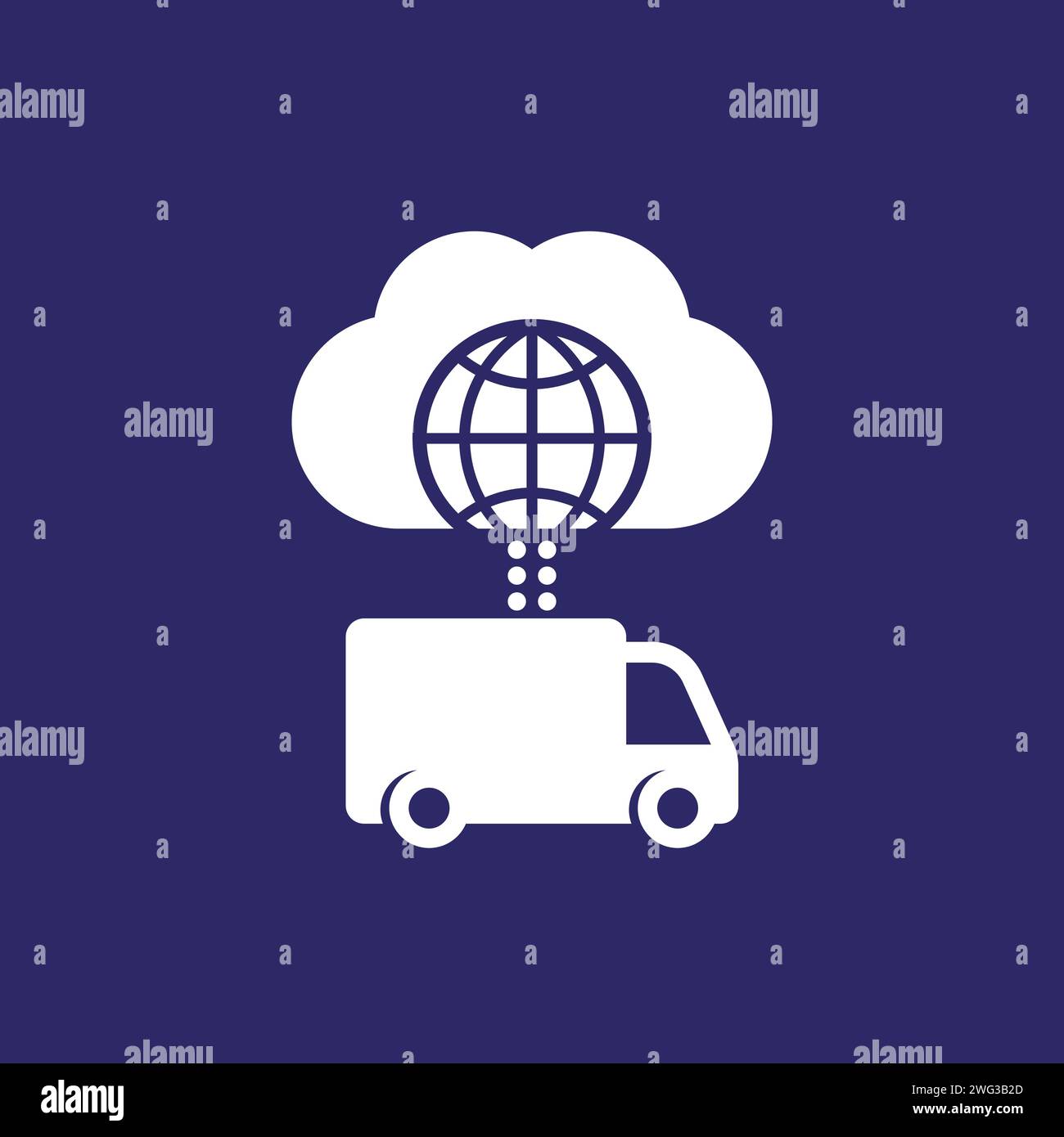 van, truck connected to cloud vector icon Stock Vector Image & Art - Alamy