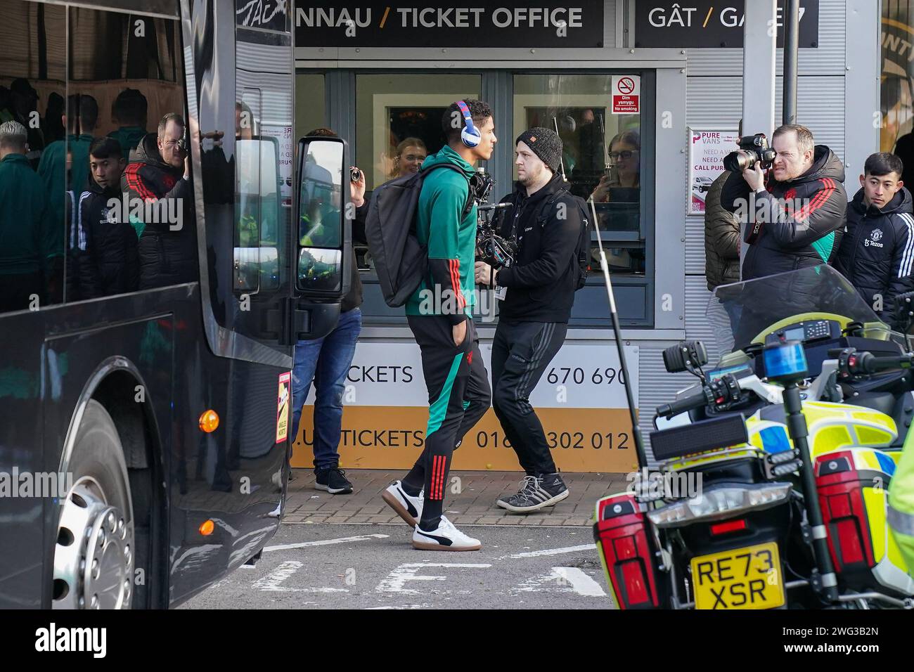Newport, UK. 28th Jan, 2024. Raphaël Varane arrives during the Newport ...