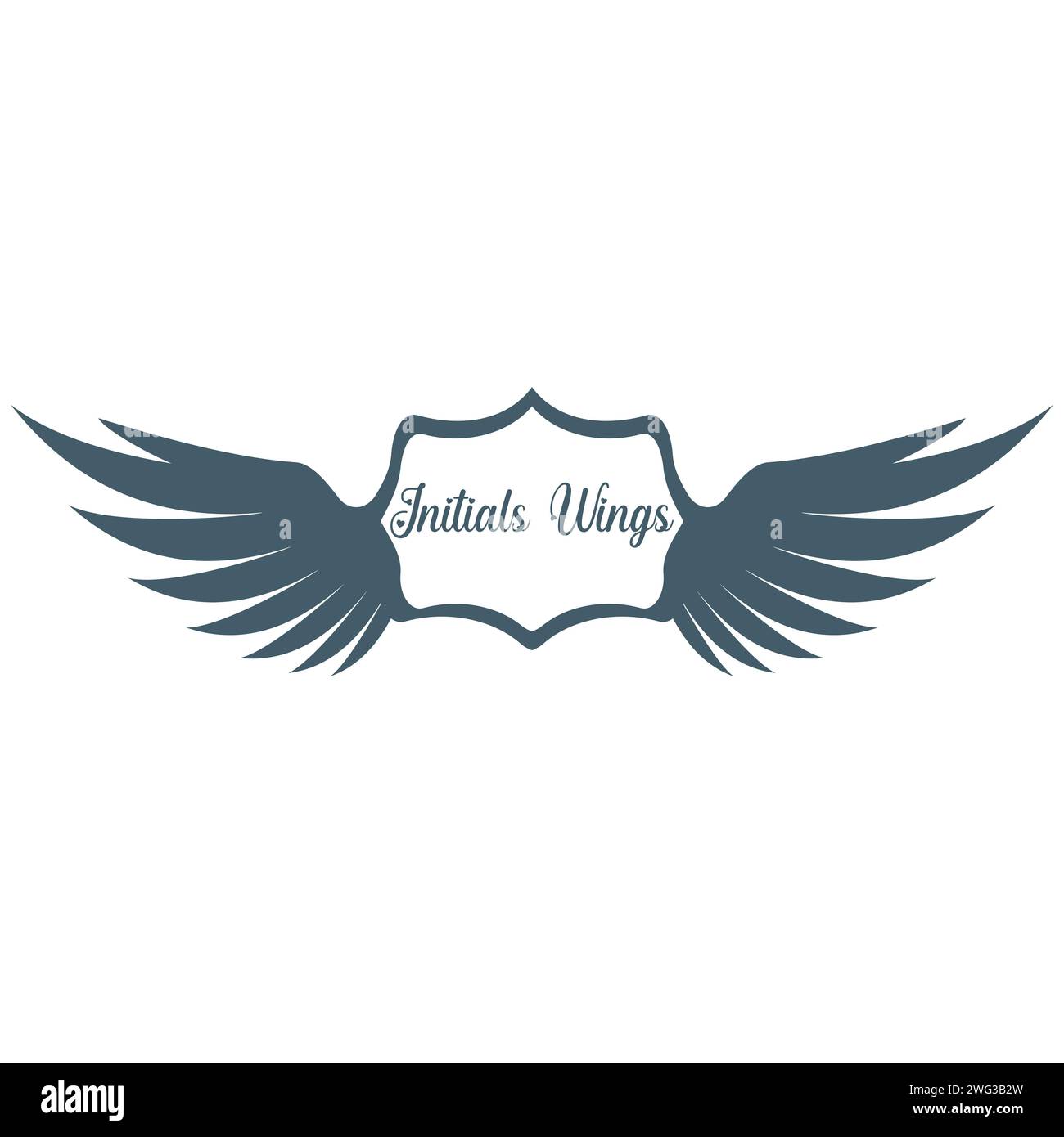 Vector logo illustration of the name initials of bird wings Stock ...