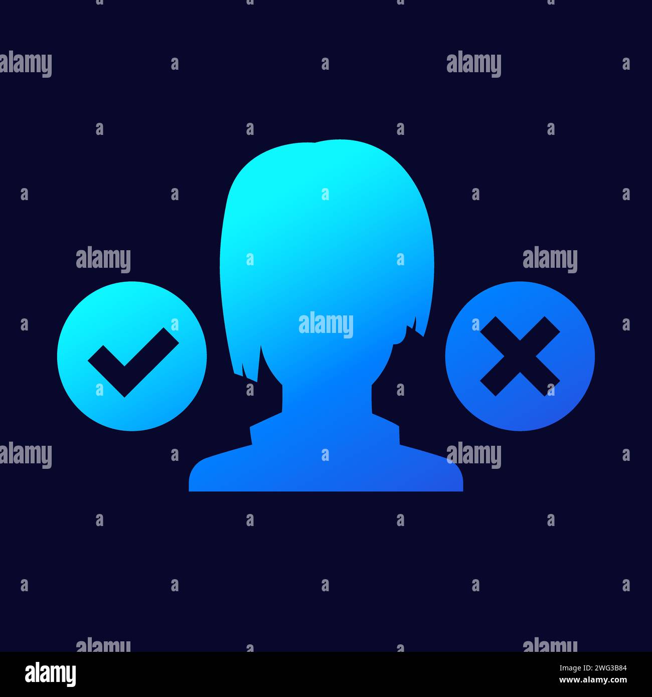 Pros and cons icon with a girl, vector Stock Vector Image & Art - Alamy