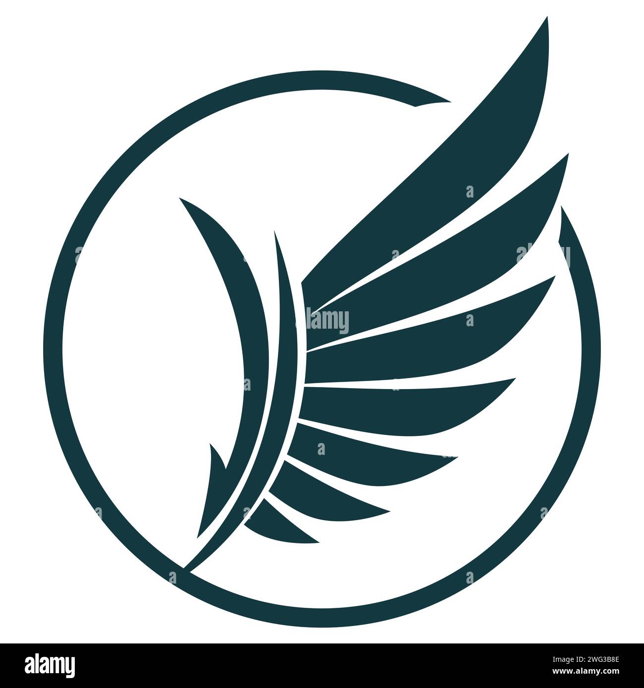 Vector logo illustration of bird wings in a circle Stock Vector Image ...