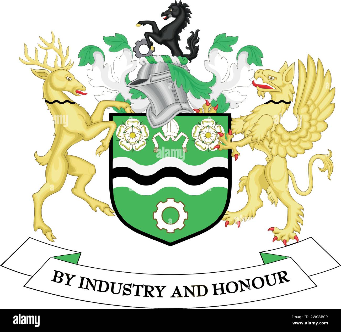 Coat of arms of the METROPOLITAN BOROUGH OF ROTHERHAM, SOUTH YORKSHIRE ...