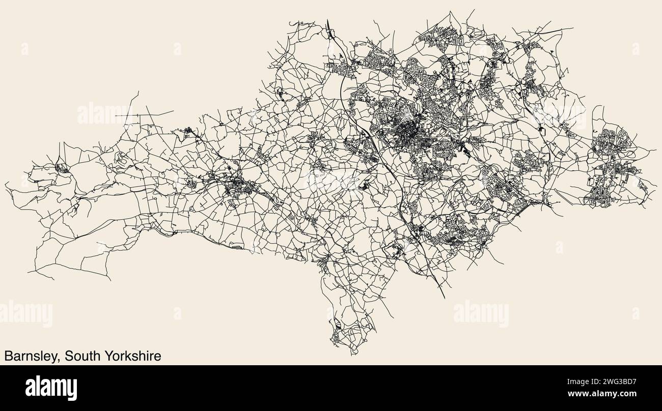 Barnsley vector outline map Stock Vector Images - Alamy