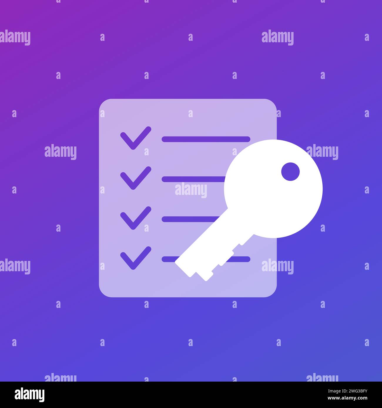 key and checklist icon for web Stock Vector Image & Art - Alamy