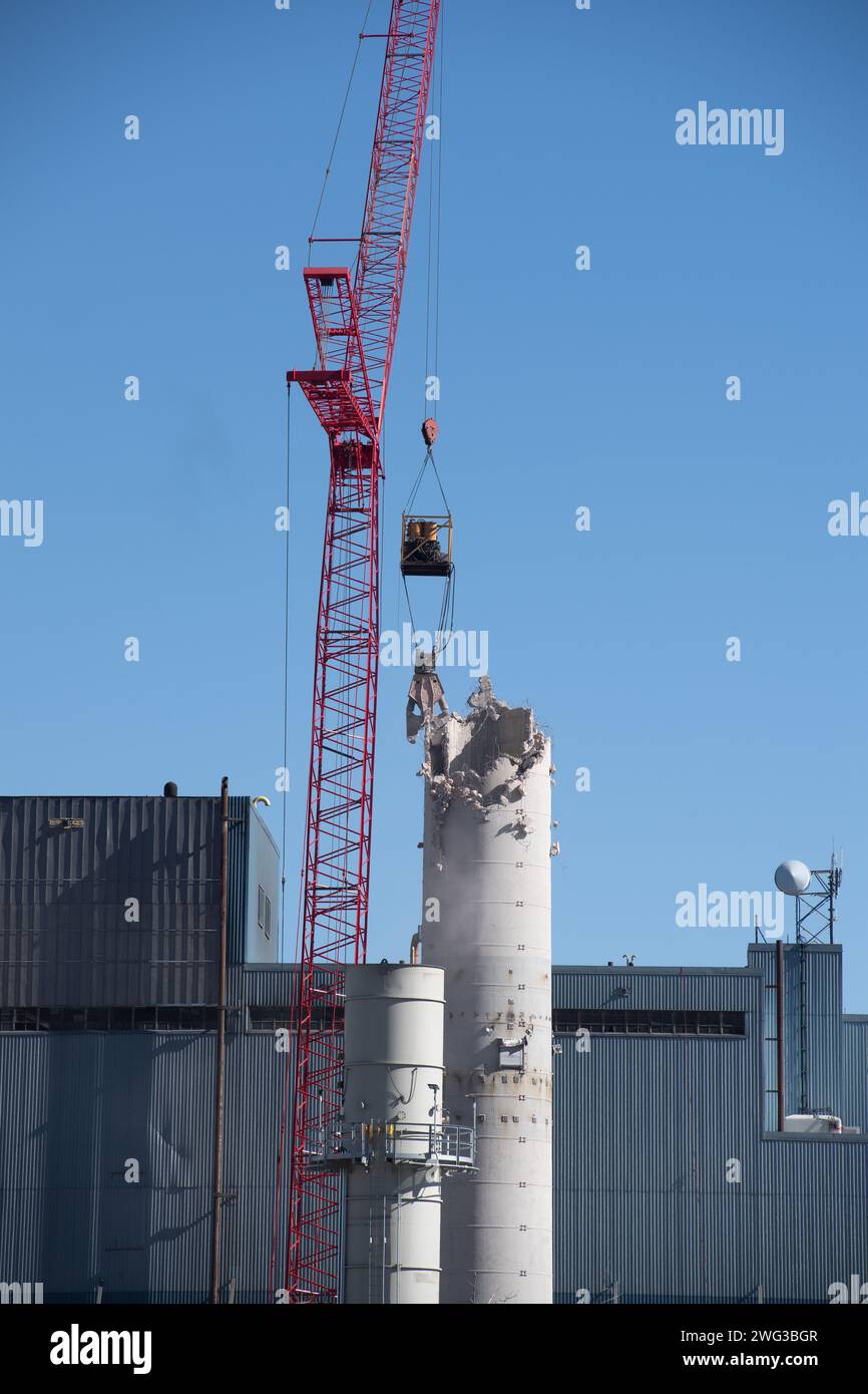 Smoke stacks at a coal burning power plant in Colorado Springs ...