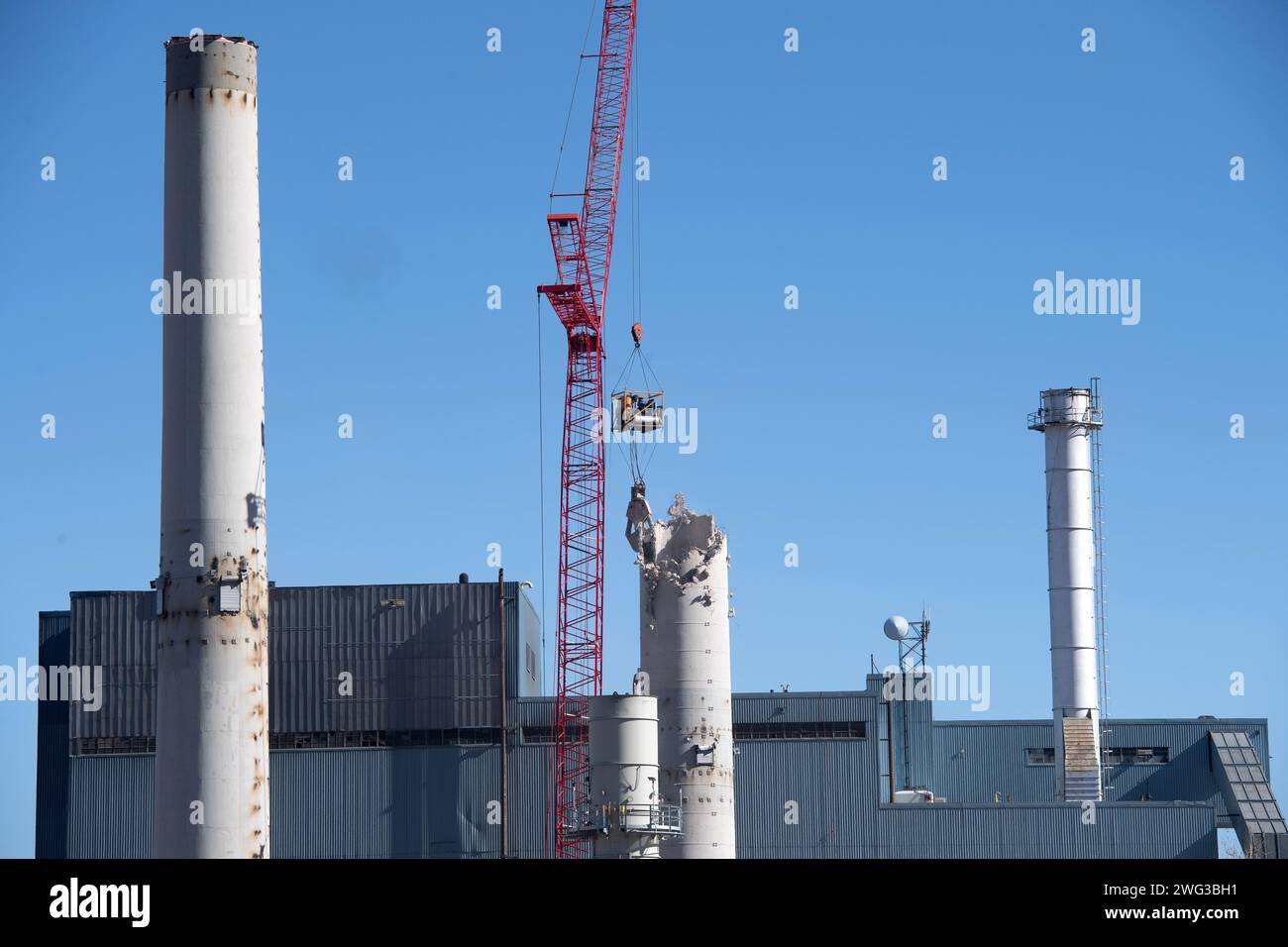 Smoke stacks at a coal burning power plant in Colorado Springs ...