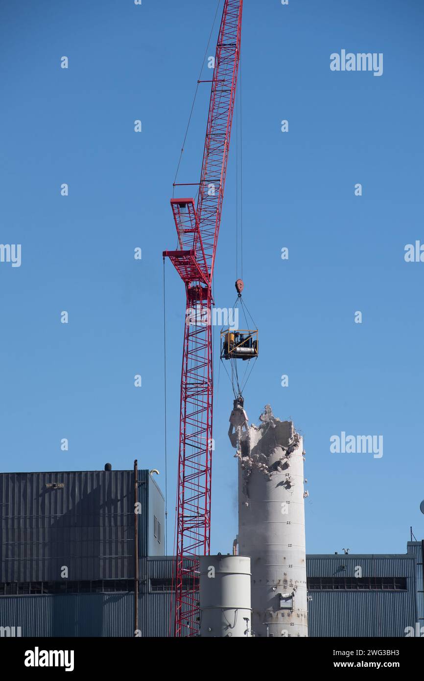 Smoke stacks at a coal burning power plant in Colorado Springs ...