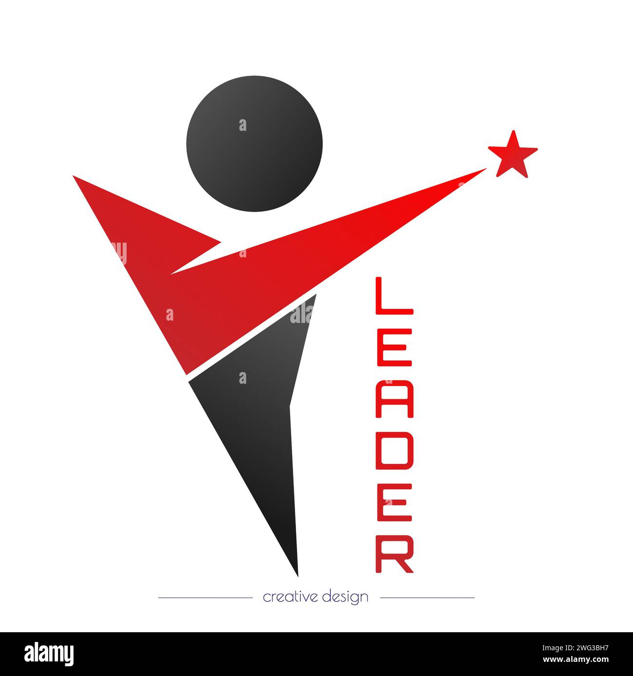 Leader. Template of a logo, sticker, brand or label for a creative idea ...