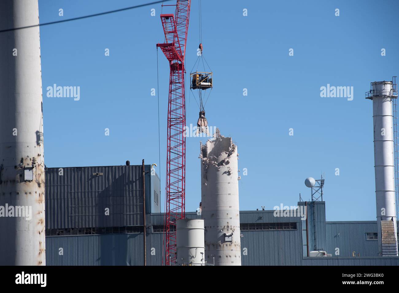 Smoke stacks at a coal burning power plant in Colorado Springs ...