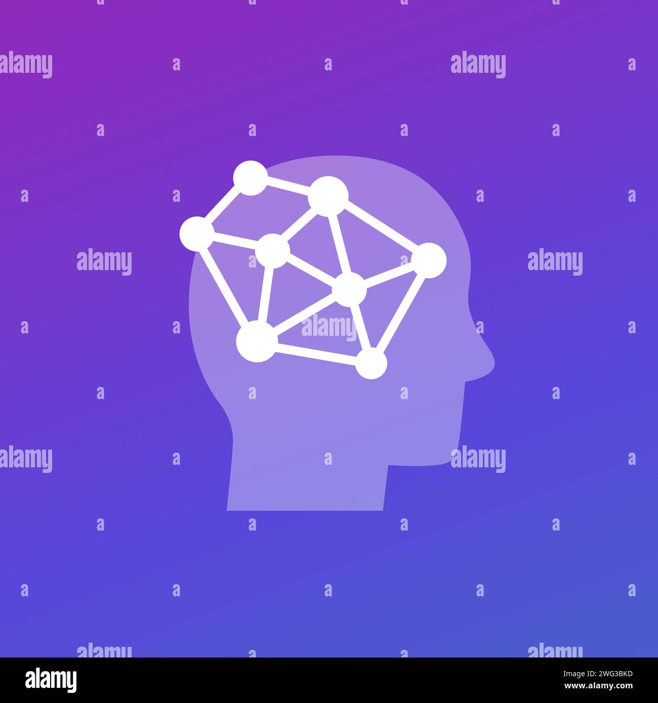 neuron connections icon with a head Stock Vector Image & Art - Alamy