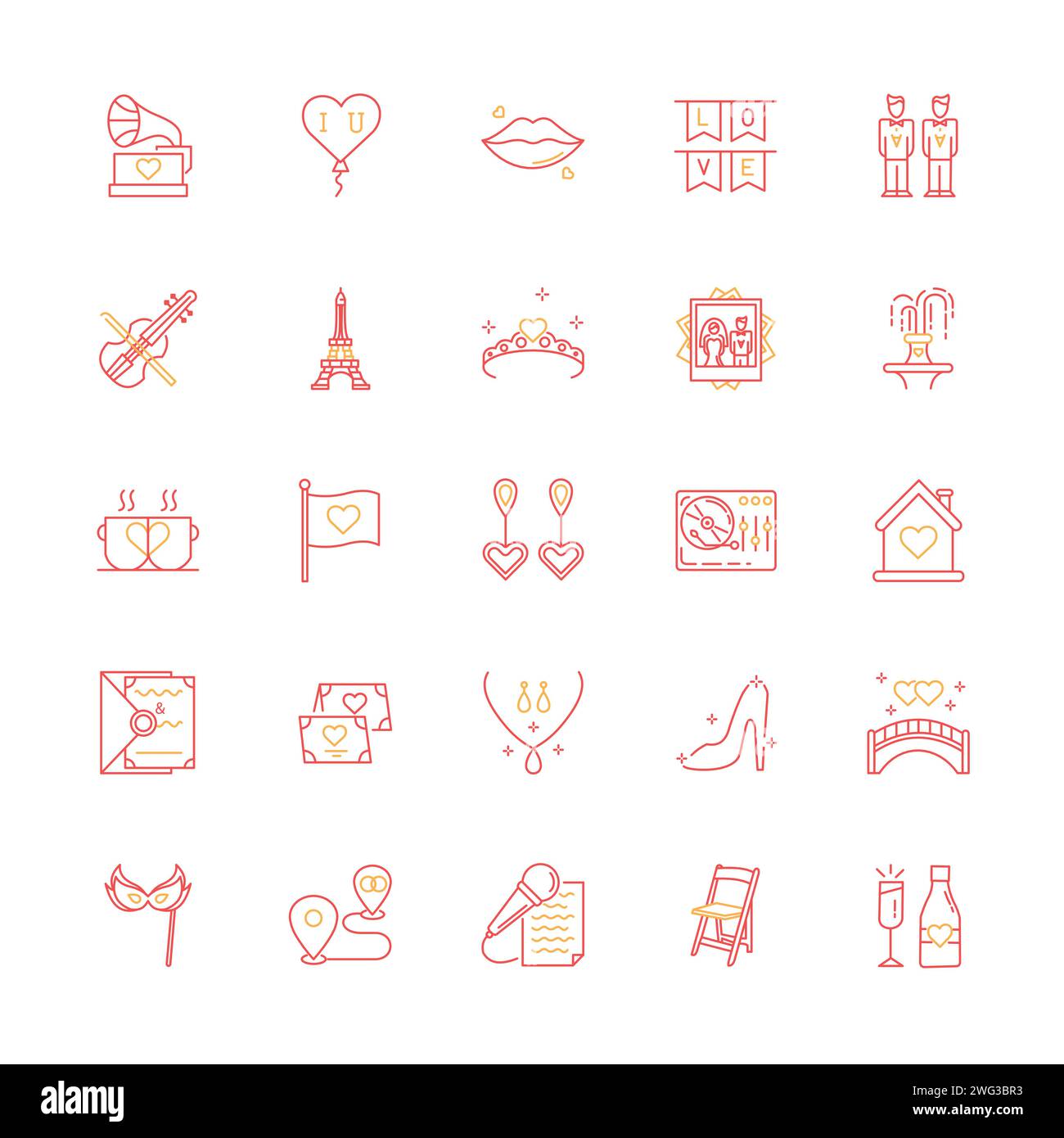 Wedding Celebration Party Icon Collection Stock Vector Image & Art - Alamy